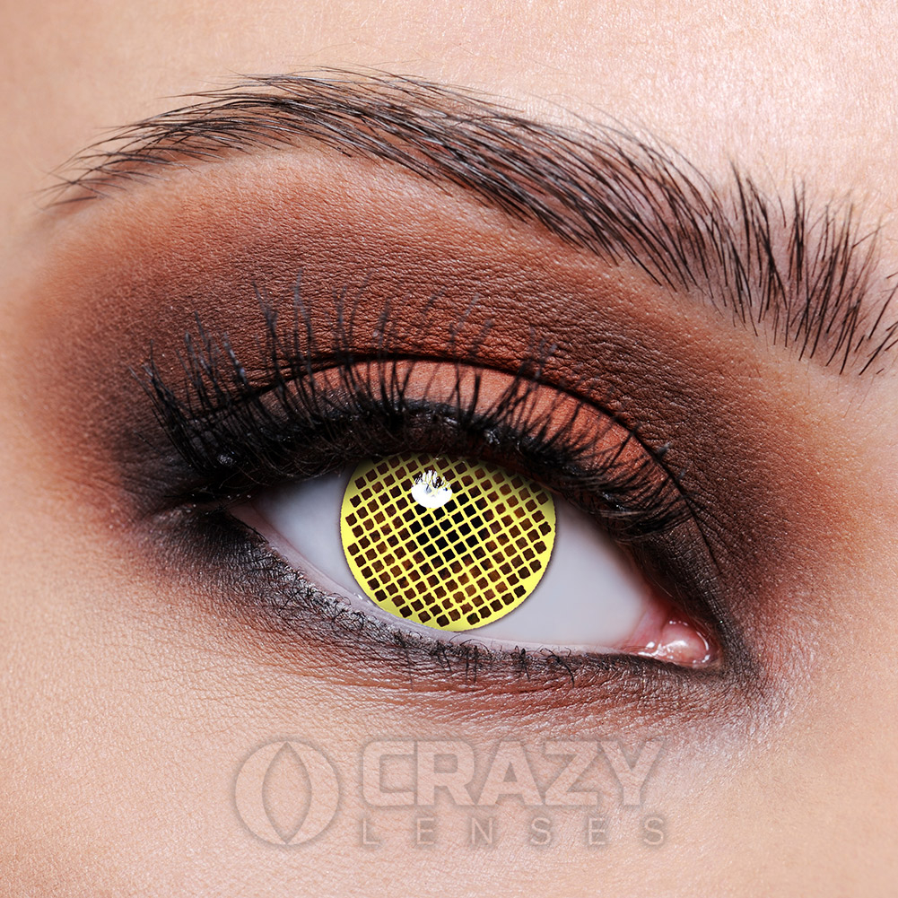 Yellow Mesh Costume Contact Lenses | Monthly colored Contacts