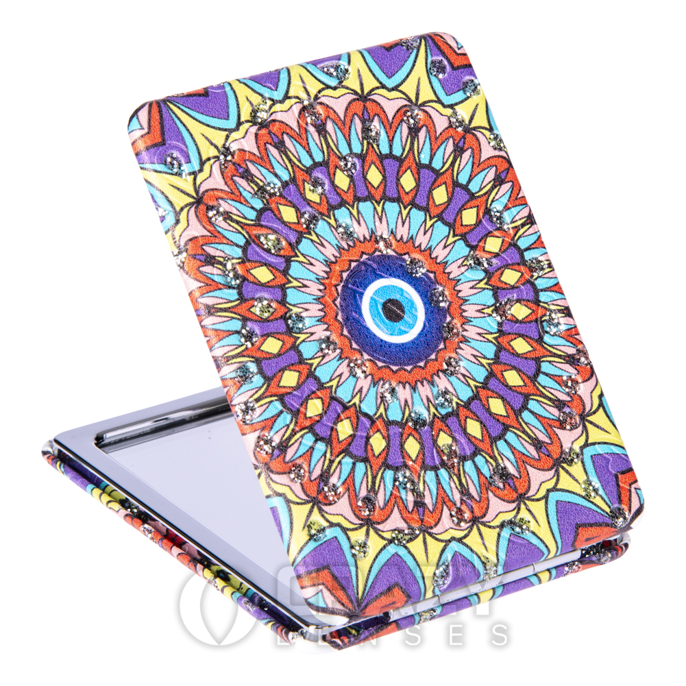 Multicolored Mandala Eye Compact Mirror