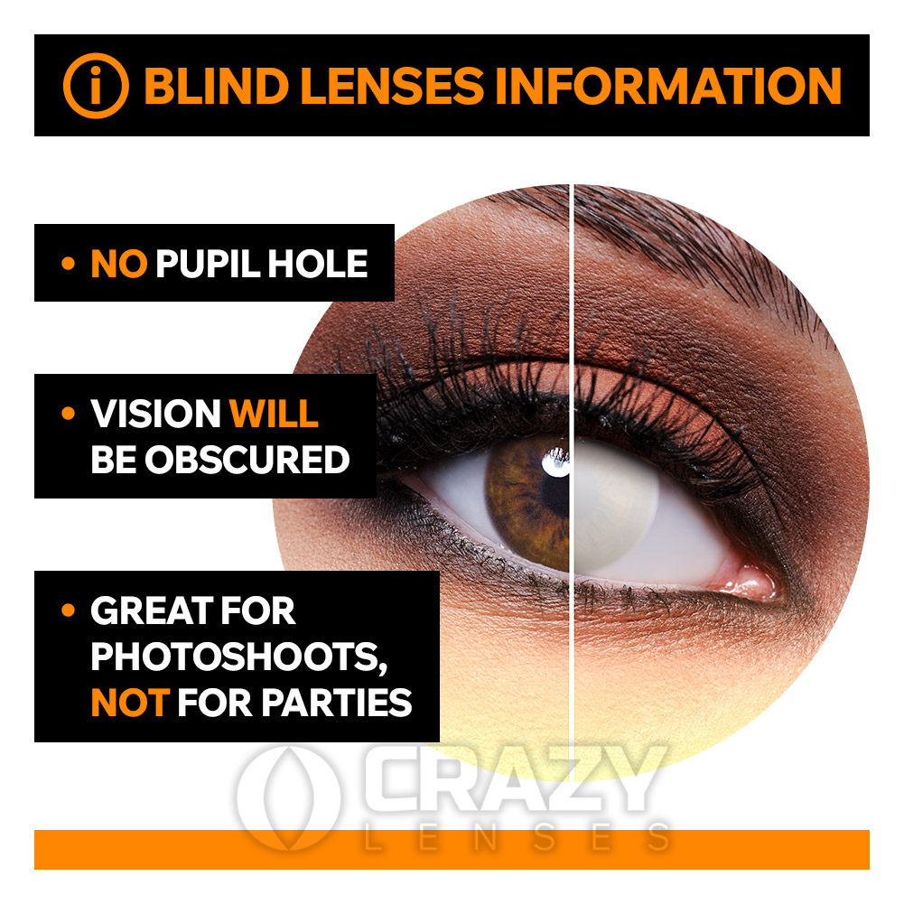Blind White Contact Lenses | 30 Day Costume Contacts