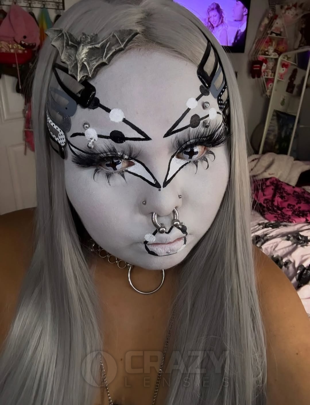 Cross Black Costume Contact Lenses (30 Day) | Crazy Lenses
