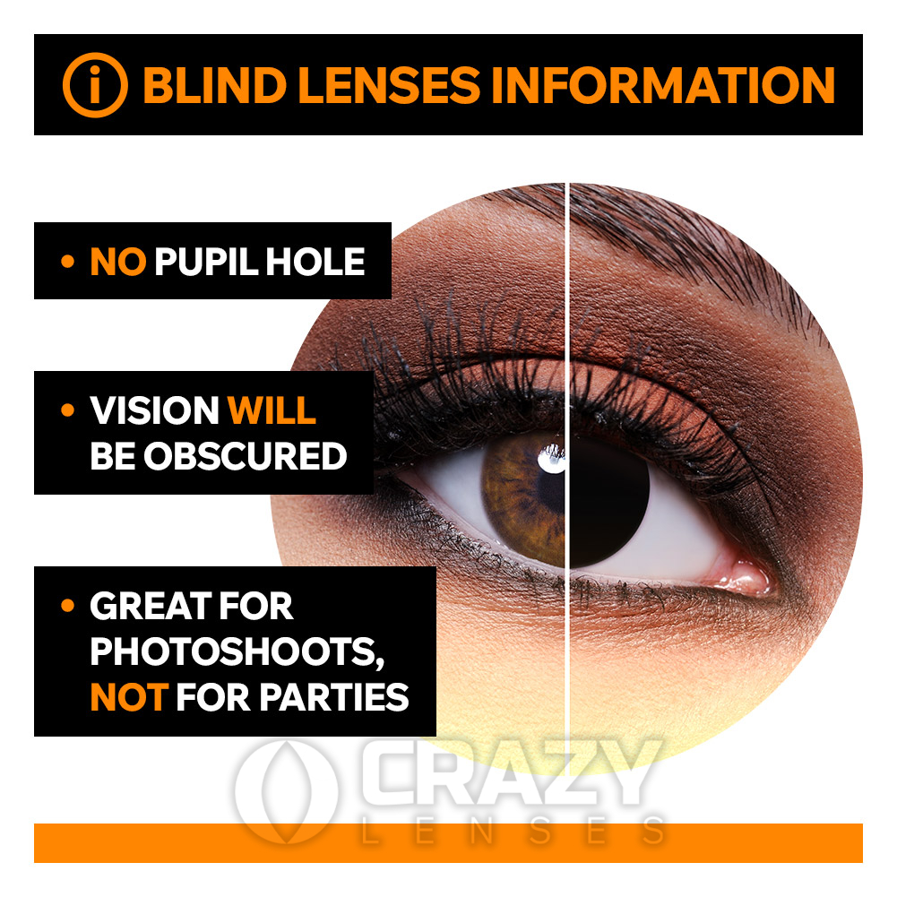Blind Black Contact Lenses | Daily Costume Contacts