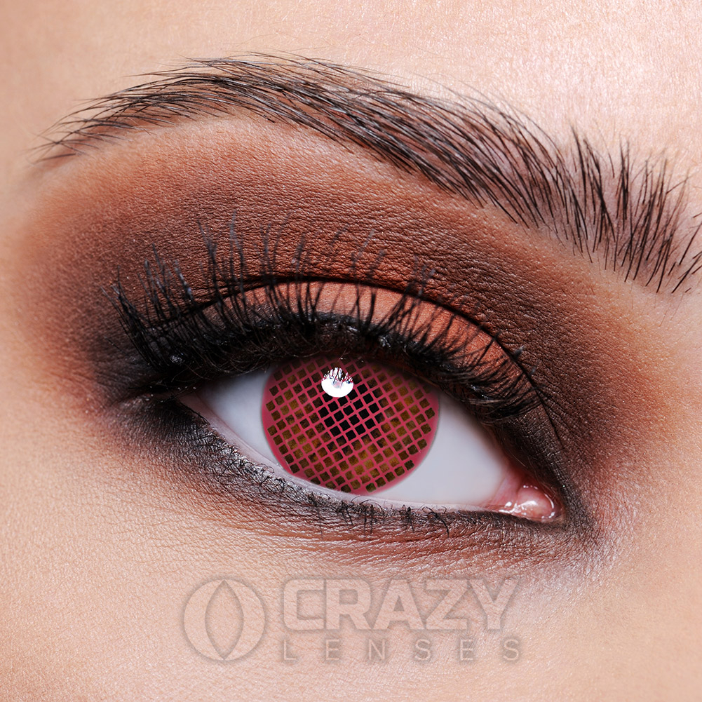 Red Mesh Costume Contacts (Daily) | Crazy Lenses